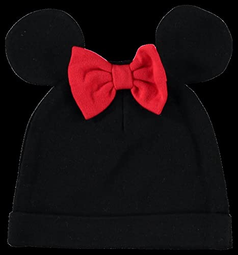 Disney Minnie Mouse Newborn Baby Girls 4 Piece Outfit Set: Bodysuit Pants Bib Hat Red 3-6 Months