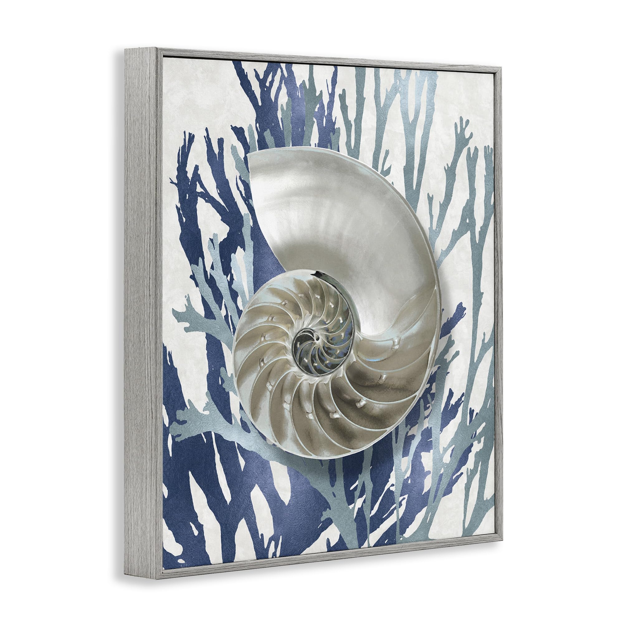 Stupell Industries Shell Coral Beach Blue Design, Design by Caroline Kelly