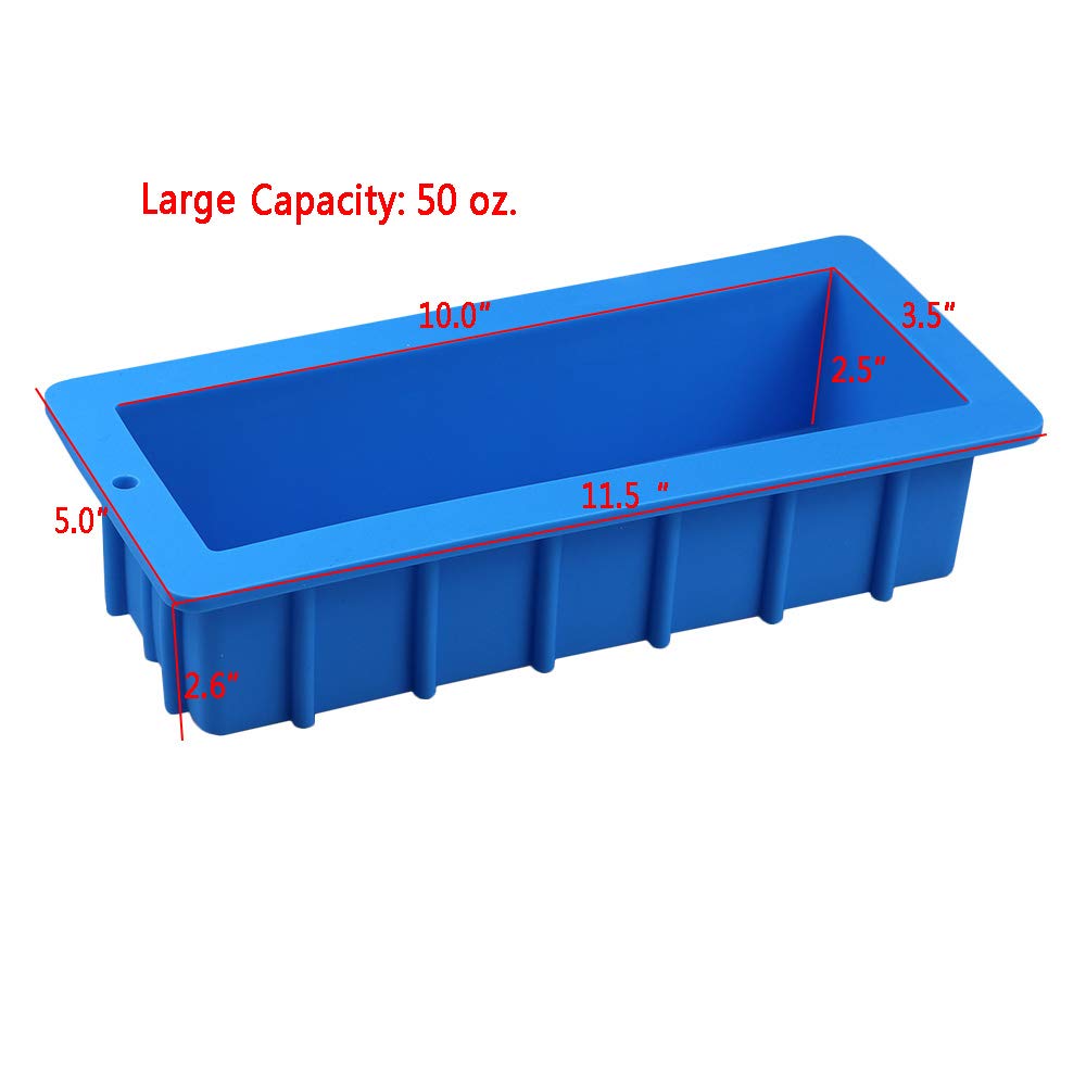 Loaf Soap Making Molds 50oz Silicone Rectangular Mould Supplies for Handmade DIY Soap