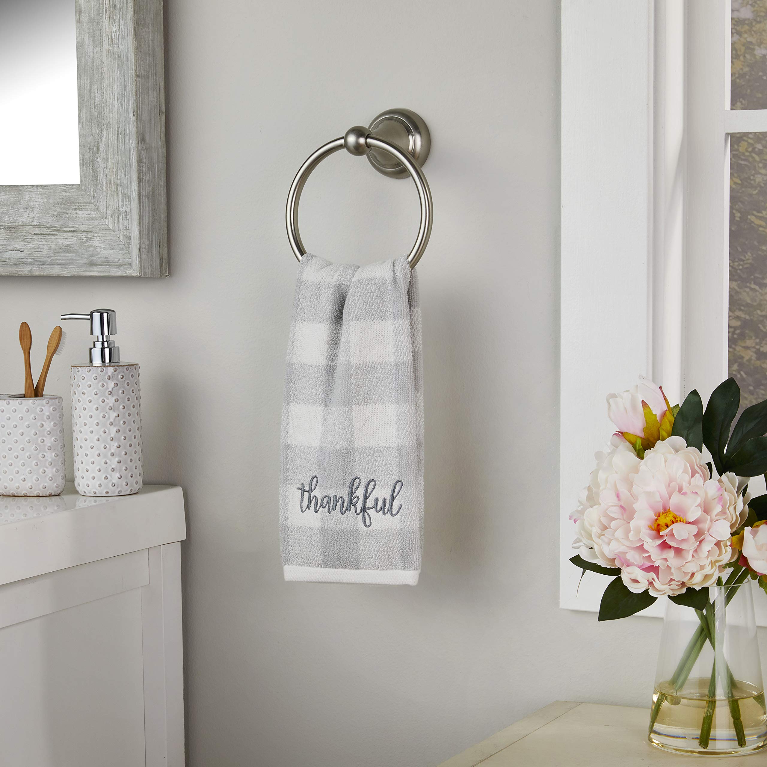 SKL Home by Saturday Knight Ltd. Thankful Plaid Hand Towel (2-Pack), Gray