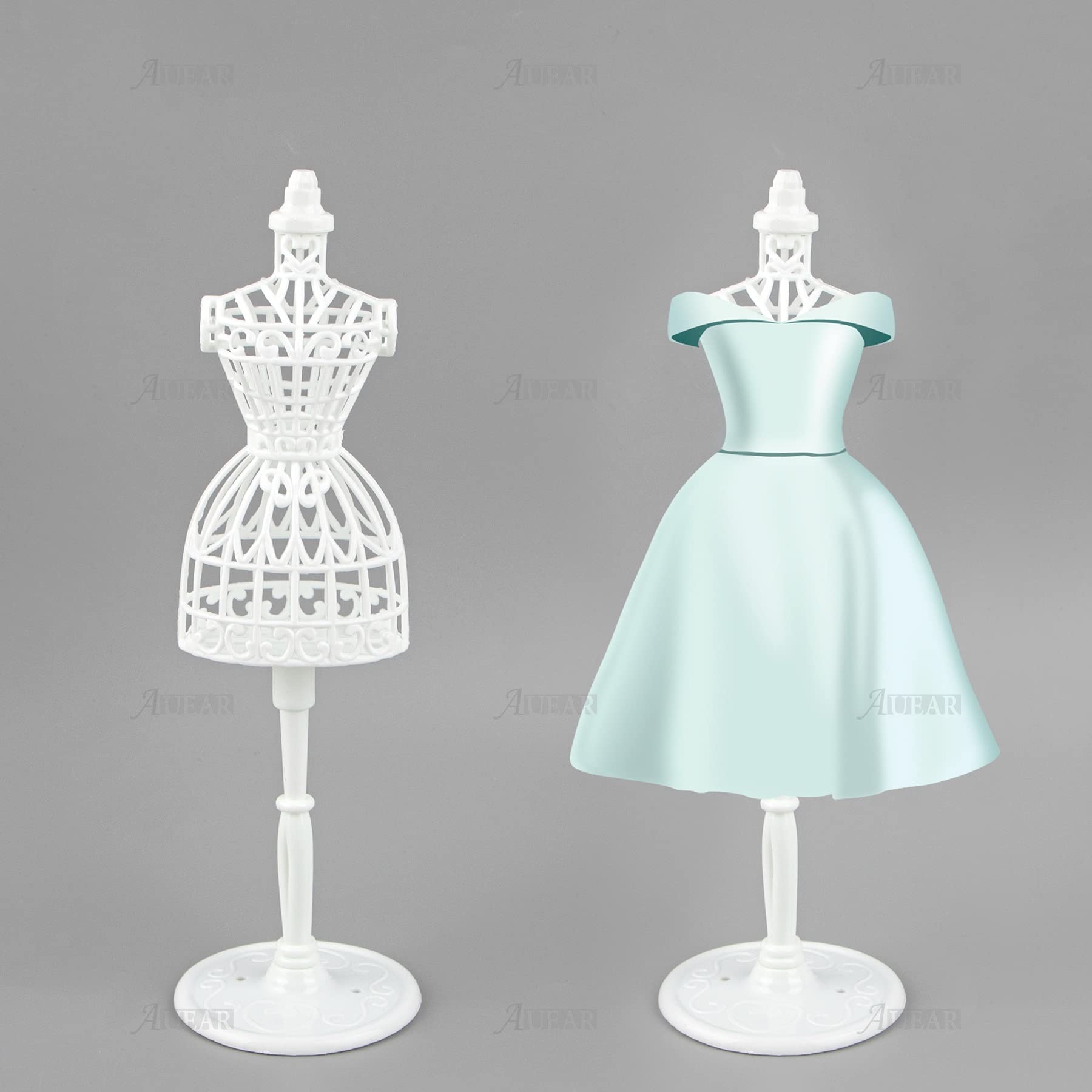 AUEAR, 5 Pack Dress Forms Cloth Gown Plastic Mannequin Display Support Holder Model Stand Accessories for Dresses
