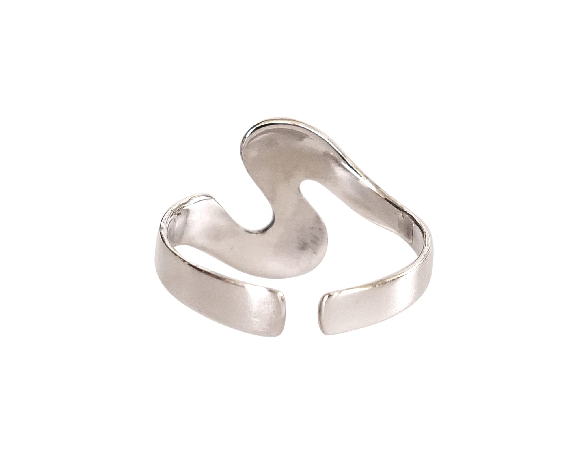 Handmade Silver Swirl Band Adjustable Toe Ring, 925 Sterling Silver, Small Dainty Open Toe, Pinky or Knuckle Rings for Women, By MiYa Jewelry Creations
