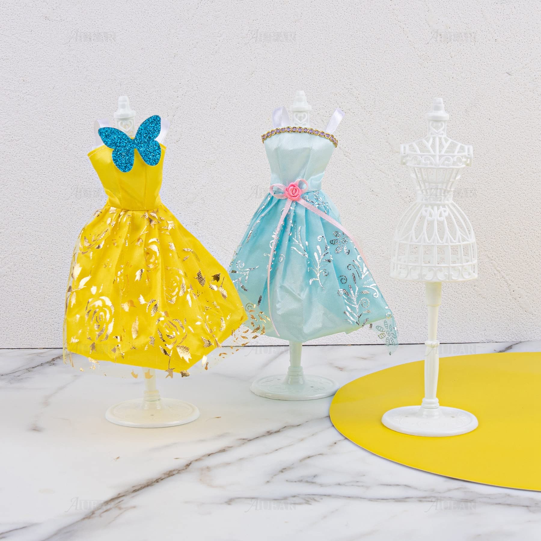 AUEAR, 5 Pack Dress Forms Cloth Gown Plastic Mannequin Display Support Holder Model Stand Accessories for Dresses