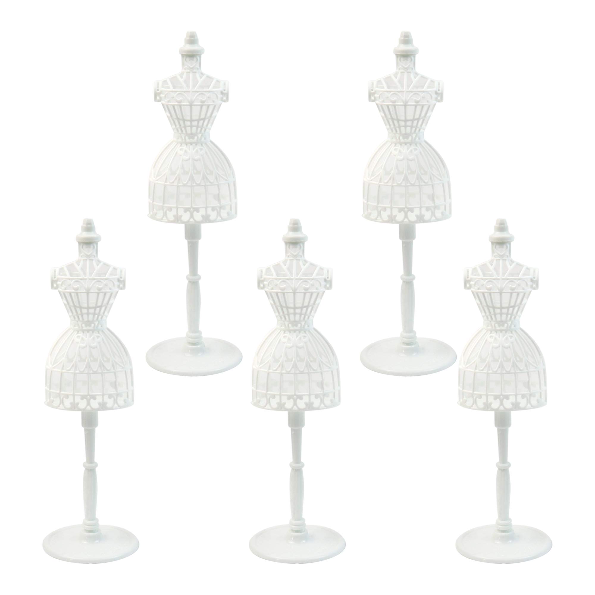 AUEAR, 5 Pack Dress Forms Cloth Gown Plastic Mannequin Display Support Holder Model Stand Accessories for Dresses