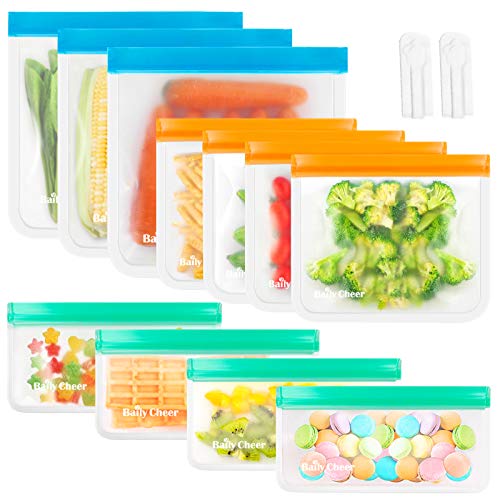 11 Pack Gallon Freezer Bags, Reusable Gallon Storage Bags Zip lock Food Storage Bags for Meat, Sandwich, Fruit, Home Fridge Kitchen Organization and Storage Meal Prep Leakproof Freezer Containers
