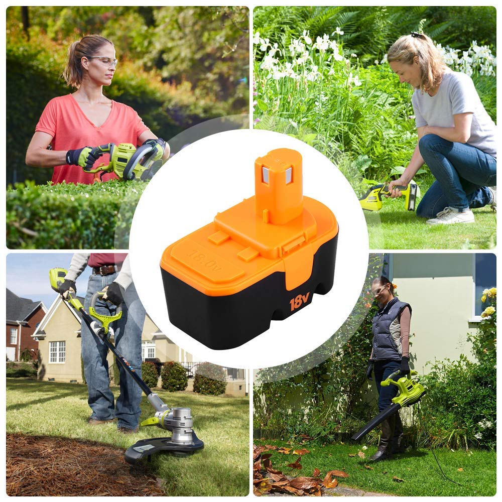 VANON 2Pack 18V 4.8Ah Ni-Mh P100 Replace for Ryobi 18V Battery P101 130224028 130224007 ABP1801 ABP1803