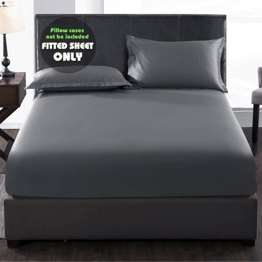 Fitted Sheet- COSMOPLUS Full Fitted Sheet Only(No Flat Sheet or Pillow Shams),4 Way Stretch Micro-Knit,Snug Fit,Wrinkle Free,for Standard Mattress and Air Bed Mattress from 8” Up to 14”,Gray