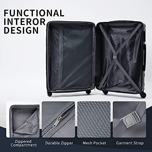 Merax Unisex-Adult (Novelty and Luggage Spinner Expandable Hardshell Lightweight Abs Suitcase 20”24”28”, 3 Pcs Set-Green, One_Size