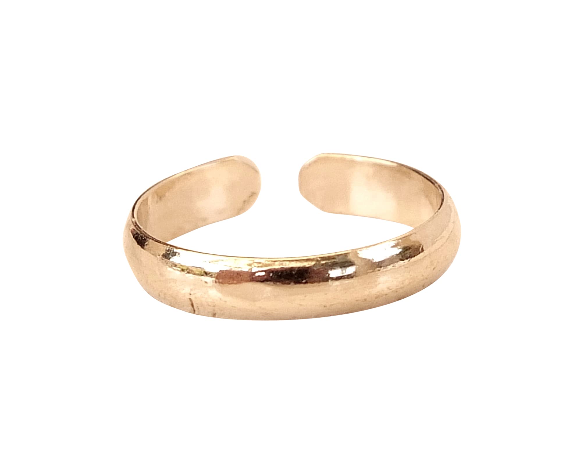 Handmade Gold Plain Band Adjustable Toe Ring, Yellow Gold Plated over Sterling Silver, Classic Dainty Open Toe, Pinky or Knuckle Rings for Women, By MiYa Jewelry Creations