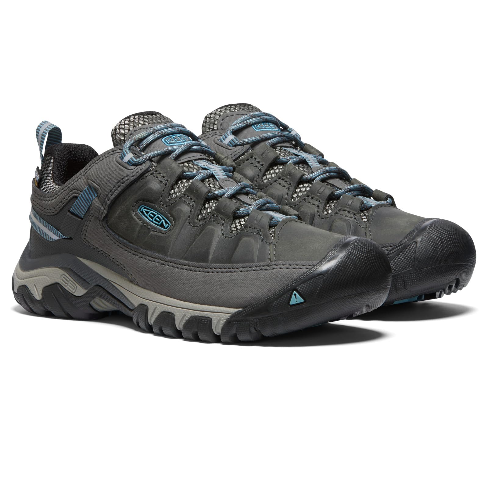 KEEN Women's Targhee 3 Low Height Waterproof Hiking Shoes, Magnet/Atlantic Blue, 9