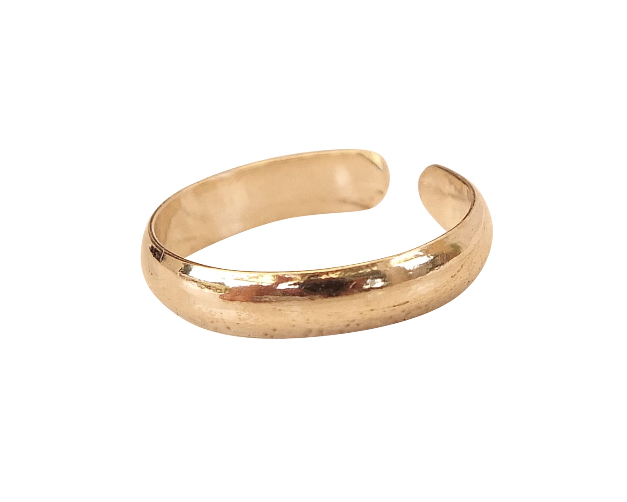 Handmade Gold Plain Band Adjustable Toe Ring, Yellow Gold Plated over Sterling Silver, Classic Dainty Open Toe, Pinky or Knuckle Rings for Women, By MiYa Jewelry Creations