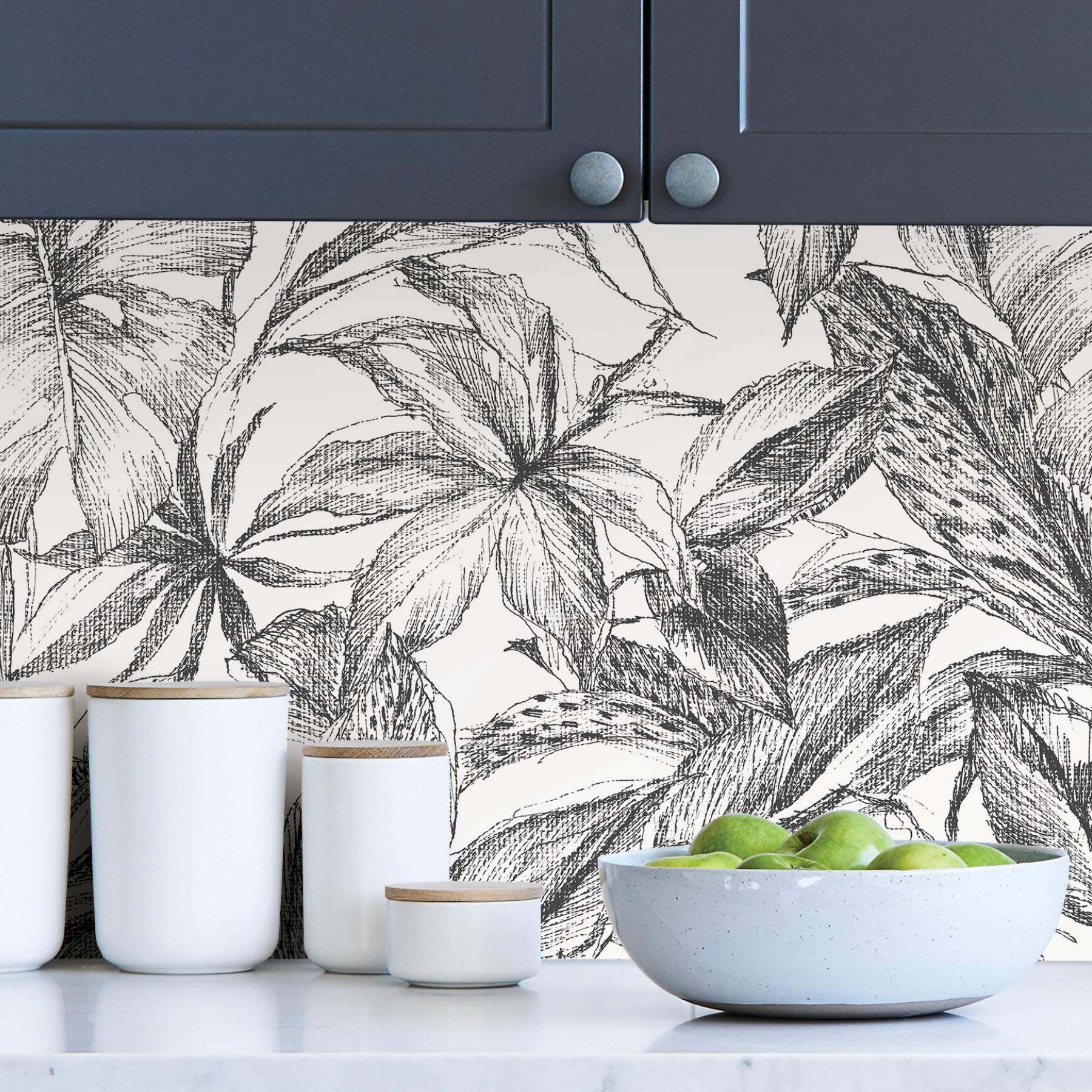 NuWallpaper NUS3498 Canopy Peel & Stick Wallpaper, Black