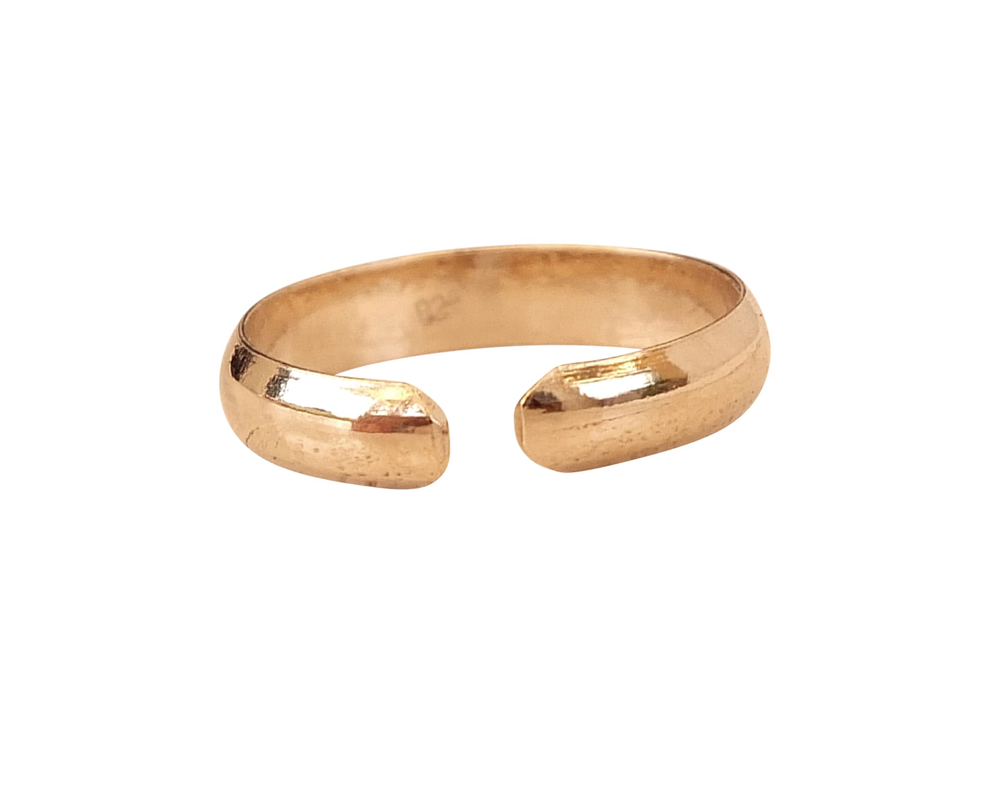 Handmade Gold Plain Band Adjustable Toe Ring, Yellow Gold Plated over Sterling Silver, Classic Dainty Open Toe, Pinky or Knuckle Rings for Women, By MiYa Jewelry Creations