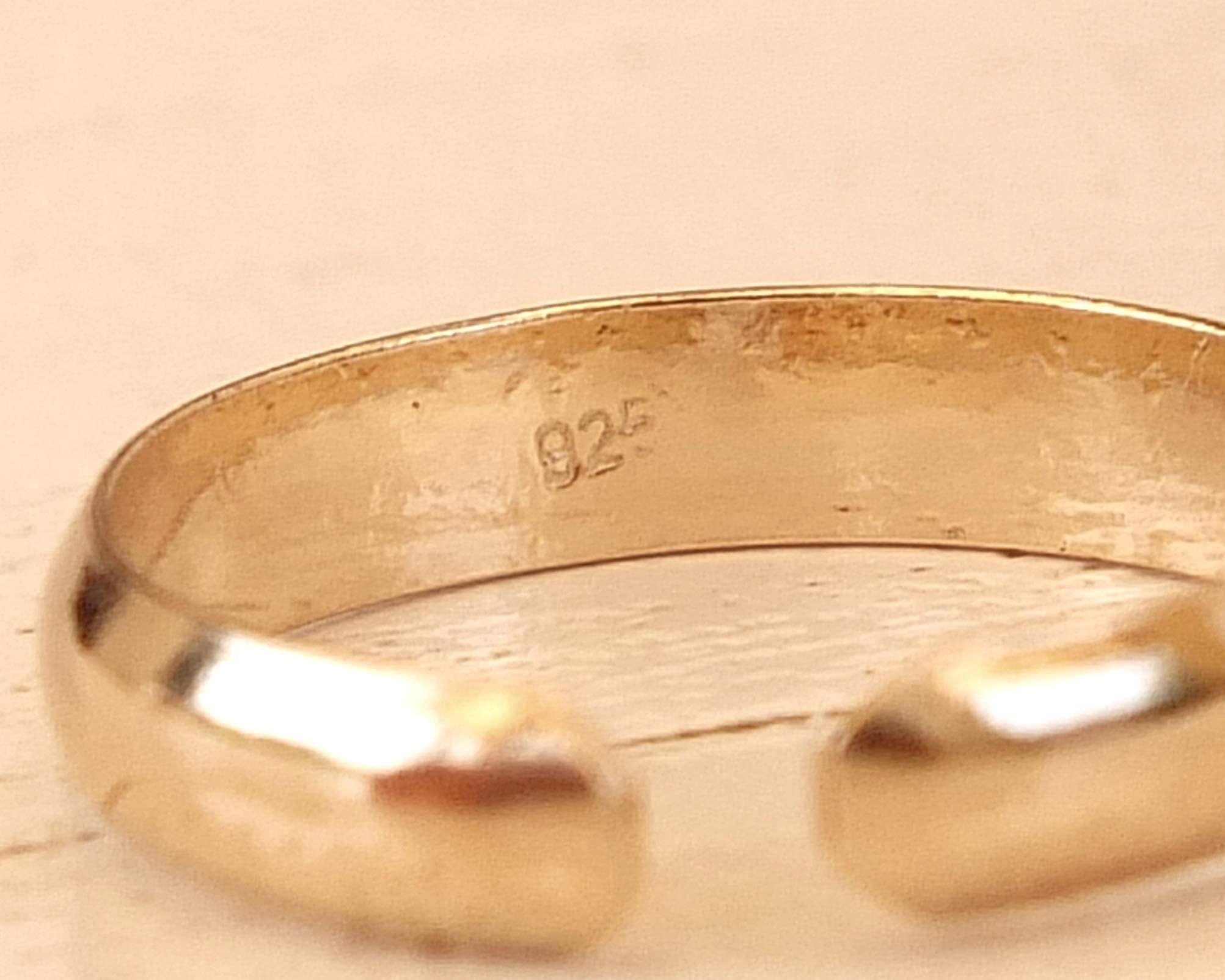 Handmade Gold Plain Band Adjustable Toe Ring, Yellow Gold Plated over Sterling Silver, Classic Dainty Open Toe, Pinky or Knuckle Rings for Women, By MiYa Jewelry Creations