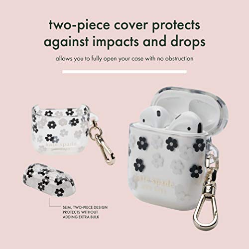 kate spade new york Scattered Flowers Case for AirPods 2 & 1 - Protective Wireless Charging Cover with Keychain (Front LED Visible)
