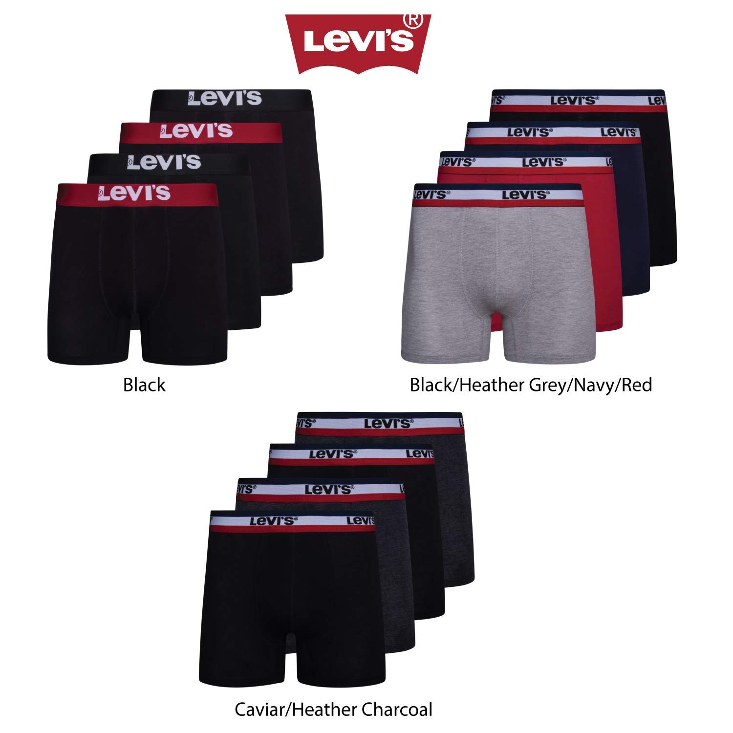 Levi's Mens Boxer Briefs Breathable Stretch Underwear 4 Pack