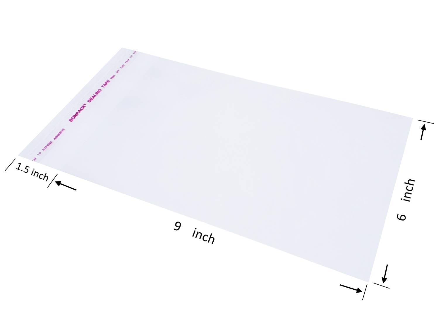 Wowfit 100 Count 6x9 Inch Clear Cellophane Plastic Bags, Resealable Self-Sealing Cello Bags Great for 6x9 Print Photos A7 A8 A9 Cards Envelopes and More