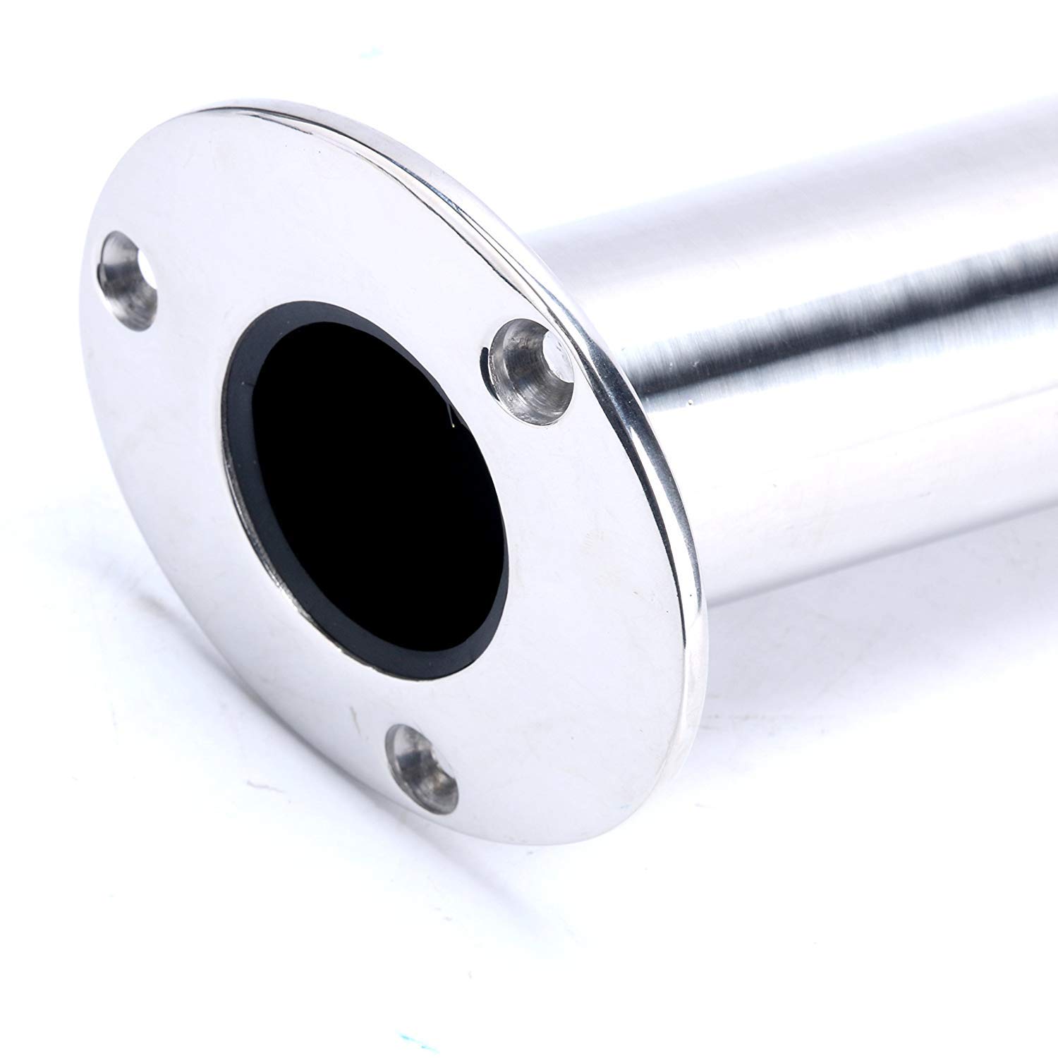 Amarine Made 4-Pack Heavy 316 Duty Stainless Steel Rod Holders with Drain, Flush Mount Fishing Rod Pole Holders, 30 Degree, 15degree, 90 Degree (15 Degree)