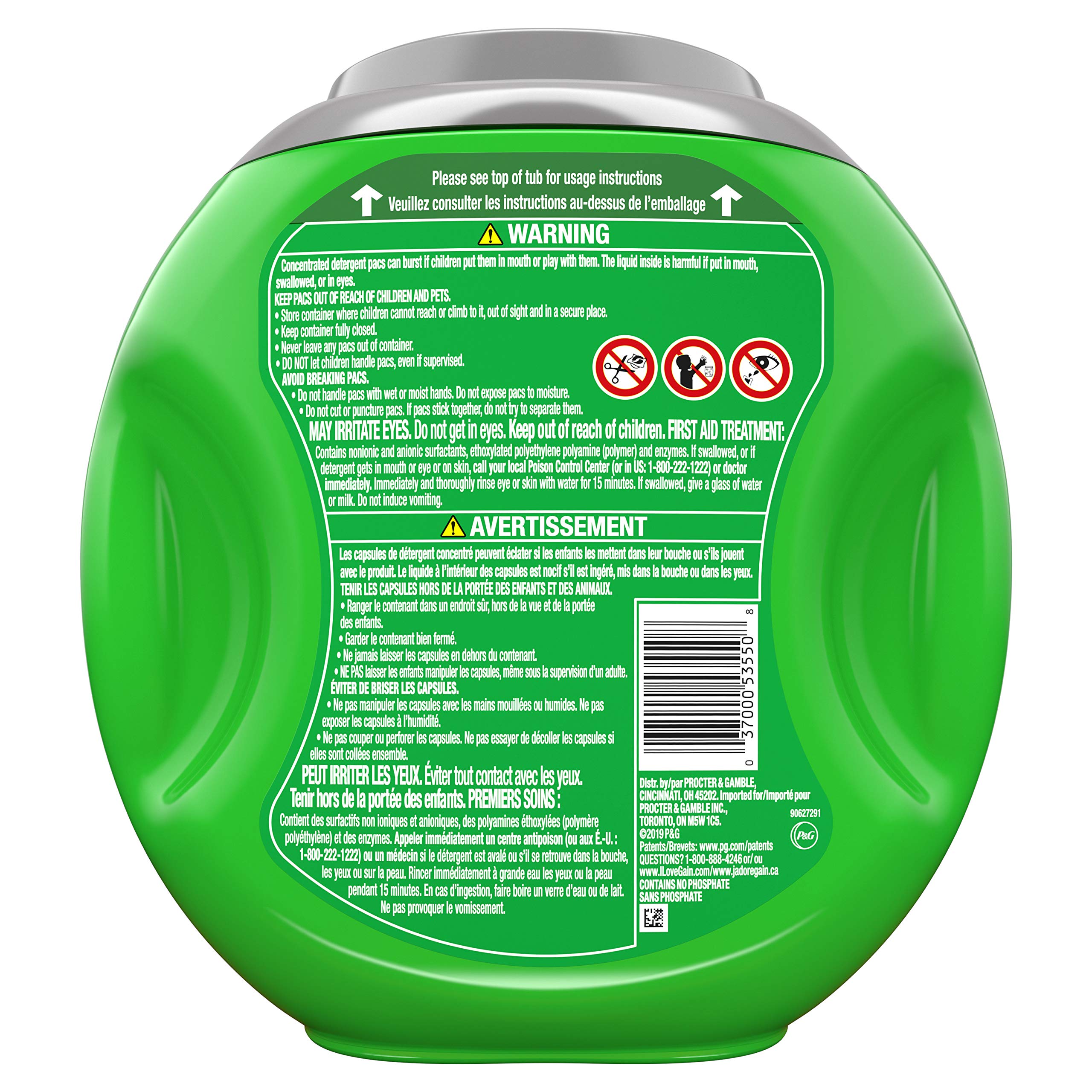 Gain Ultra Flings Liquid Laundry Detergent Pacs Designed for Large Loads, Original Scent, 41 Count