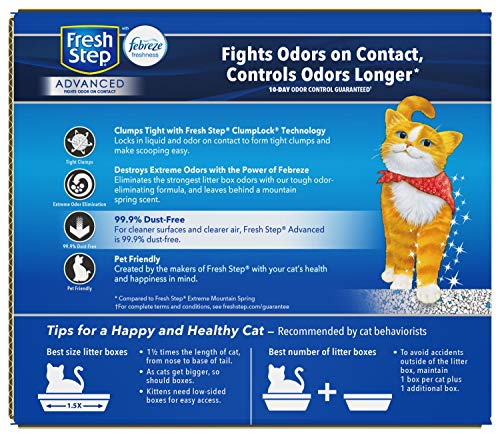 Fresh Step Advanced Extreme Clumping Cat Litter with Odor Control - Mountain Spring Scent, 18.5 lb (Package May Vary)