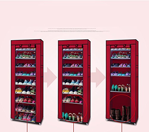 FCH Portable Shoes Rack Closet with Cover Shoes Shelf Storage Organizer Cabinet