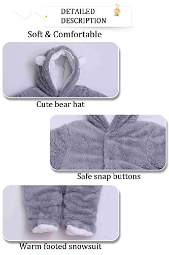 Unisex Baby Clothes Winter Coats Cute Newborn Infant Jumpsuit Snowsuit Bodysuits Registry for Baby Essentials Stuff Grey L