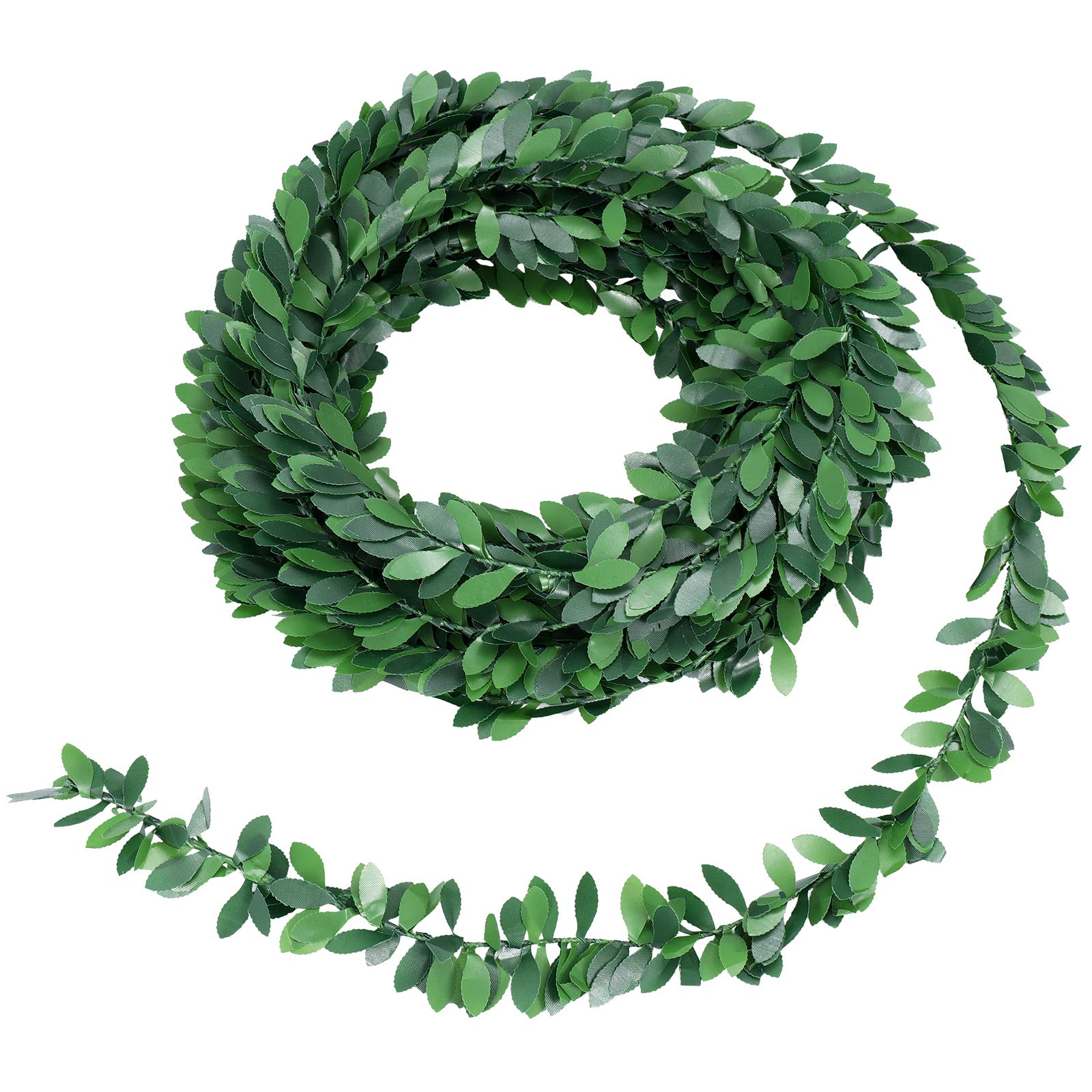 LIOOBO Yards Green Vines Garland Artificial Ivy Garland Foliage Green Leaves Fake Vine Leaf Hanging Plants for Wedding Party DIY Green Leaves Headband Headbands Vines- Garland