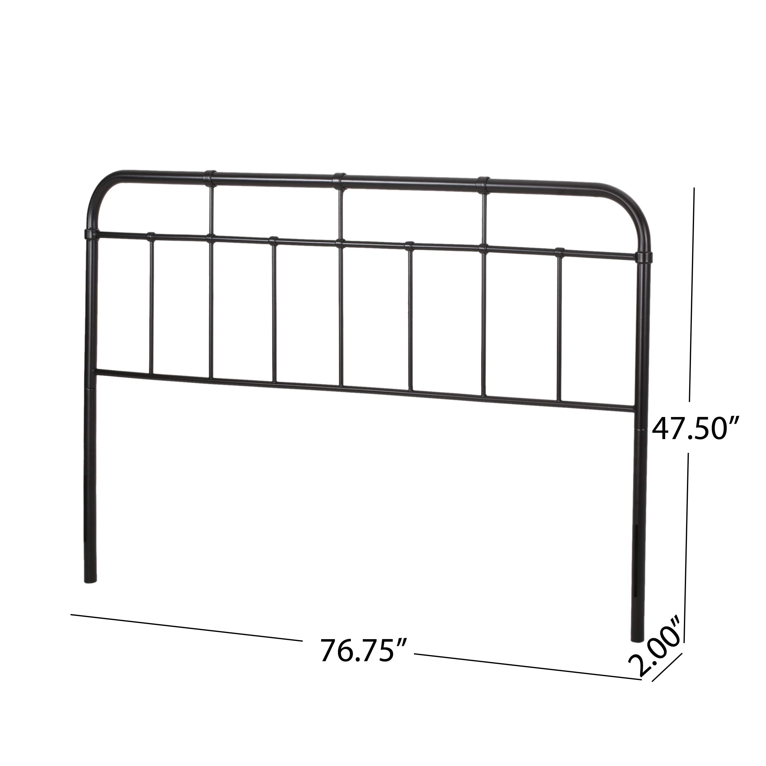 GDF Studio Industrial Iron King Headboard, Flat Black