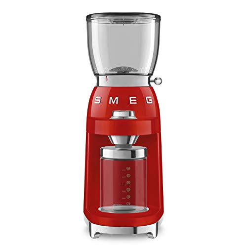 Smeg CGF01RDEU Electric Coffee Grinder with a Power of 150 W CGF01RDEU-red, Plastic, red