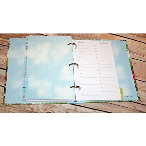 LANG - Address Book - "Flower Jars", Artwork by Susan Winget - Lay-Flat, 3-Ring Binding