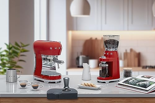 Smeg CGF01RDEU Electric Coffee Grinder with a Power of 150 W CGF01RDEU-red, Plastic, red