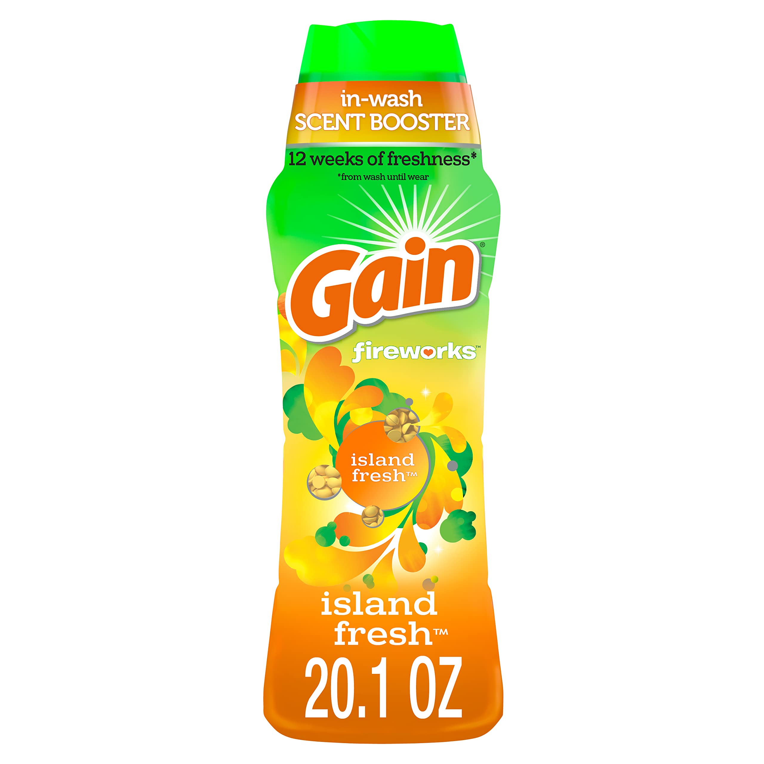 Gain Fireworks Laundry Scent Booster Beads for Washer, Island Fresh, 20.1 oz