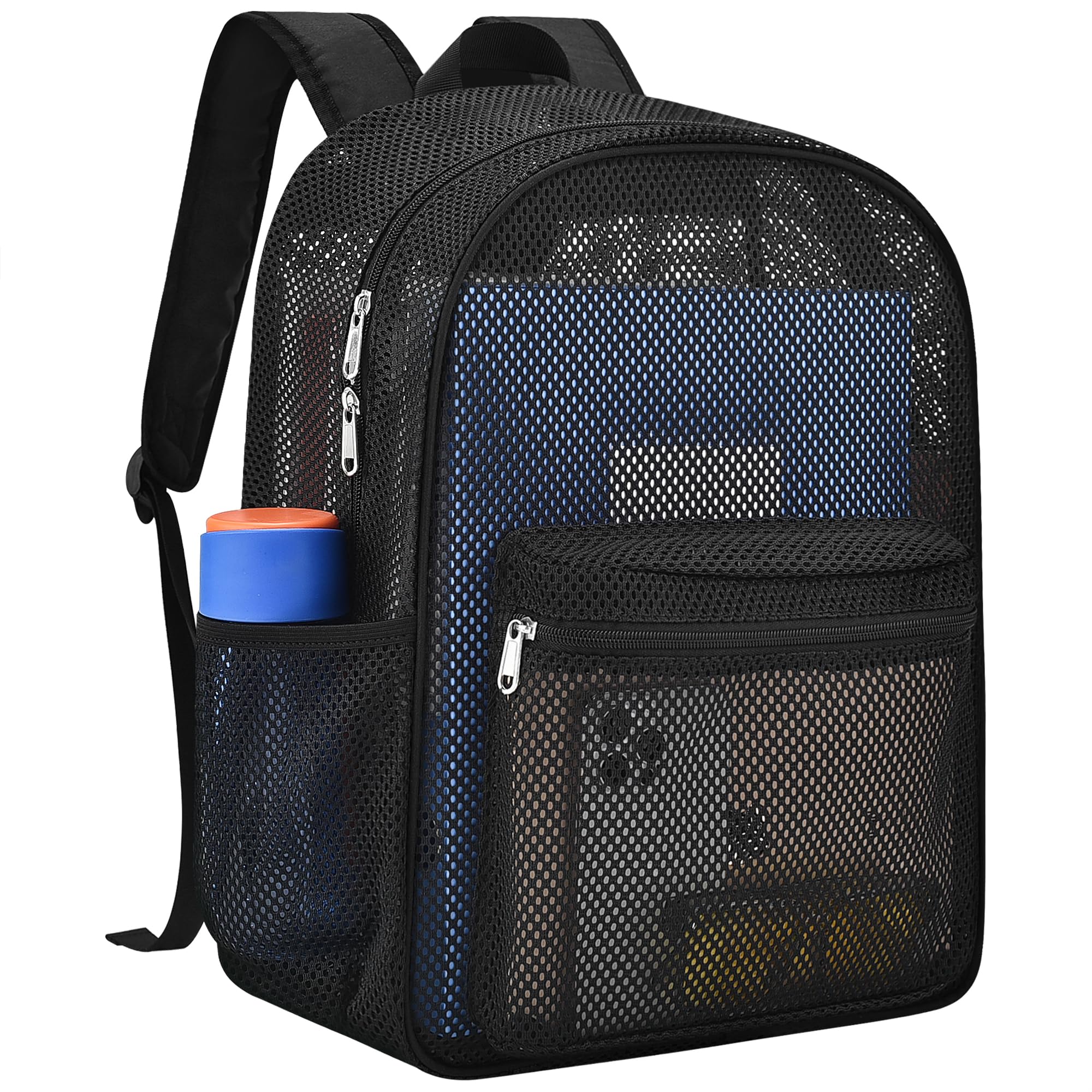 Heavy Duty Semi-Transparent Mesh Backpack,See Through College Student Backpack