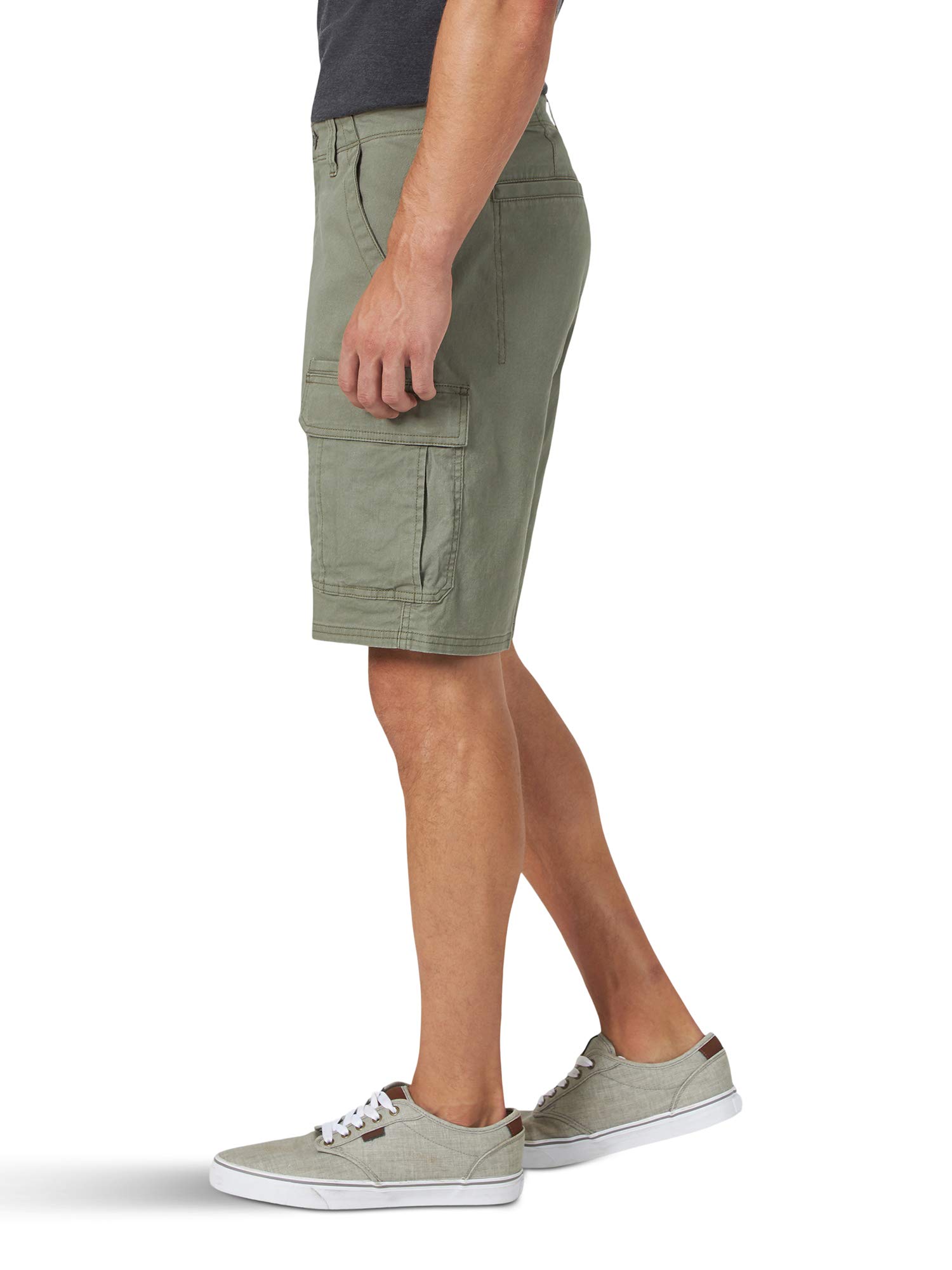 Wrangler Authentics Men's Classic Cargo Stretch Short, Dusty Olive, 33