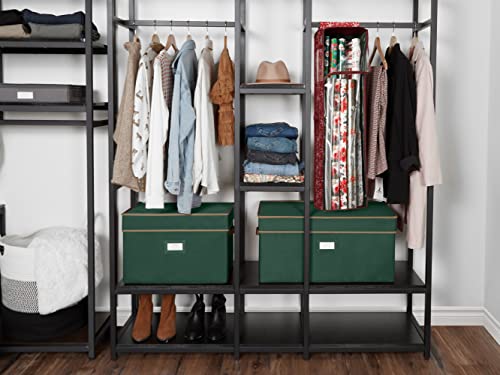 Covermates Keepsakes - Storage Box - Heavy Duty Polyester - Reinforced Handles - ID Window - Indoor Storage - Closet Storage-Green