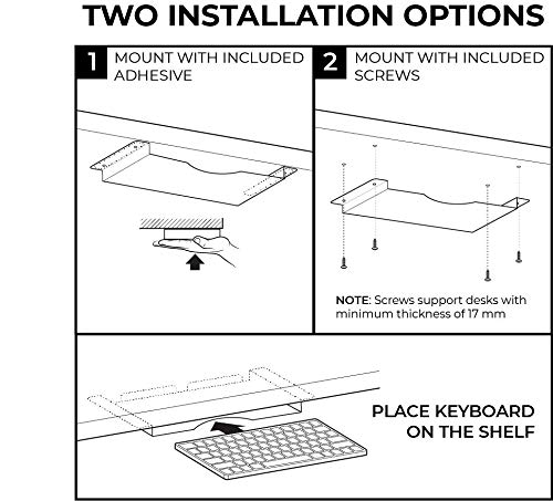 HumanCentric Storage Shelf for Apple Magic Keyboard | Under Desk Keyboard Tray and Drawer for Apple Magic Keyboard (White)
