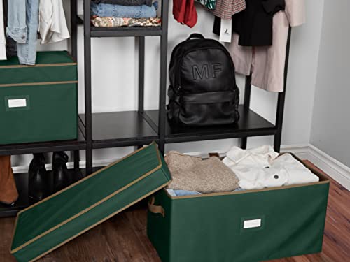 Covermates Keepsakes - Storage Box - Heavy Duty Polyester - Reinforced Handles - ID Window - Indoor Storage - Closet Storage-Green