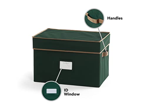 Covermates Keepsakes - Storage Box - Heavy Duty Polyester - Reinforced Handles - ID Window - Indoor Storage - Closet Storage-Green