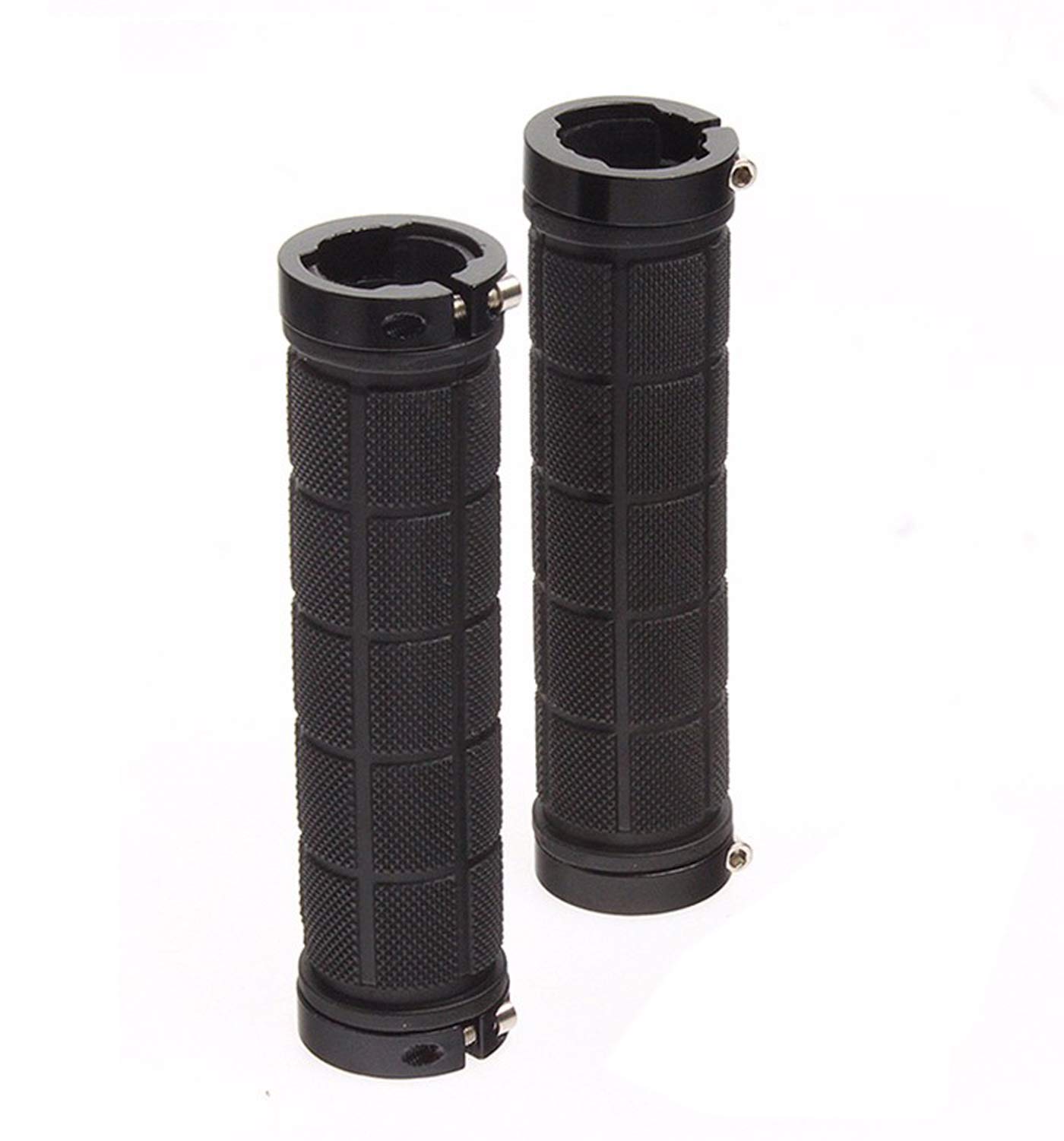 PLATT Bike Handlebar Grips Rubber Comfortable Bicycle Handle Grip for MTB/BMX with Plastic End Caps,Black