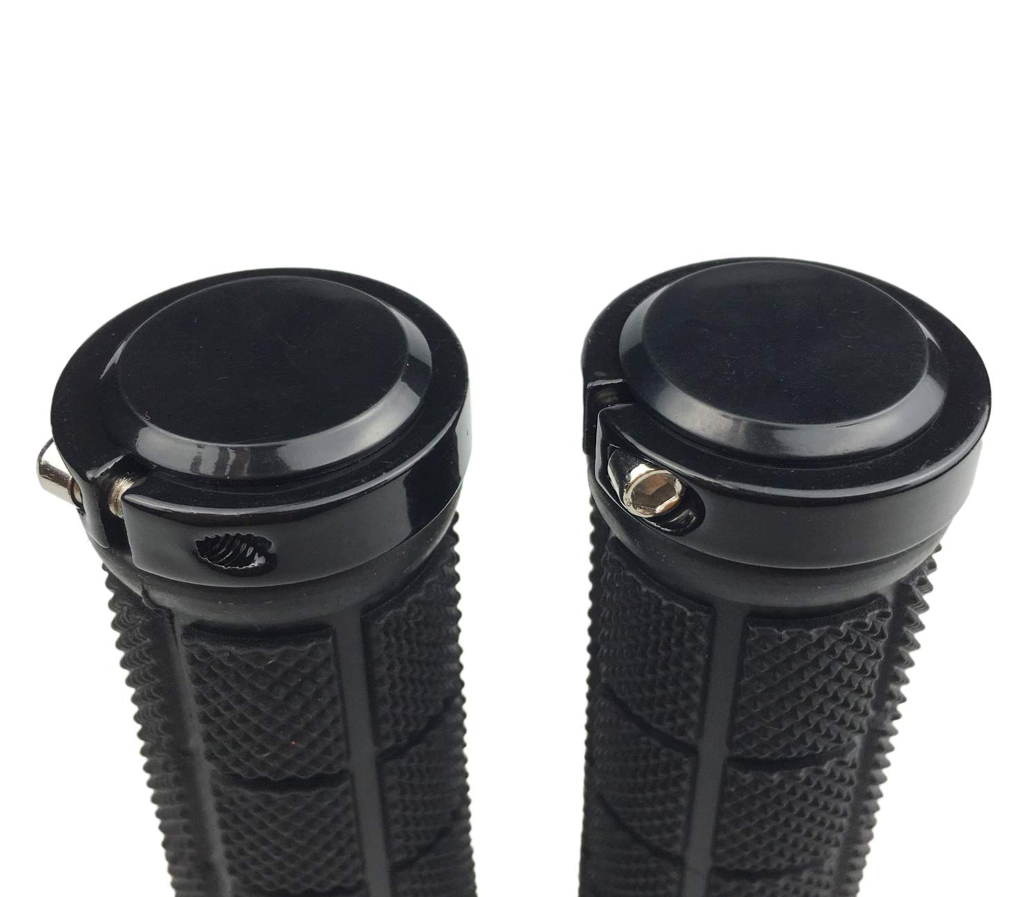 PLATT Bike Handlebar Grips Rubber Comfortable Bicycle Handle Grip for MTB/BMX with Plastic End Caps,Black