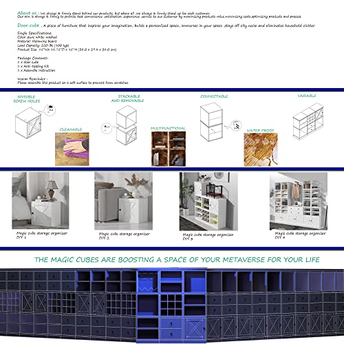 FUSUNBAO Magic DIY Cube Storage Organizer Stackable Cubles for Home Books Clothes Toy -Modular Cubby Storage System -Office Cubical -Bookcase Closet Wine Rack Cabinet (Pure White-Washed, Drawer Cube)