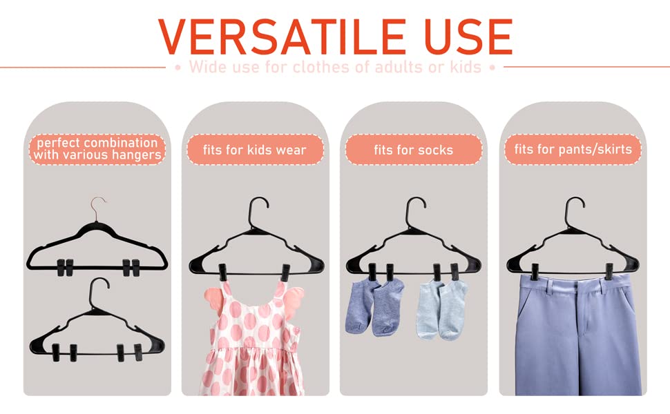 Velvet Hangers 60 Pack and Hanger Clips 100 Pack, Velvet Hangers with Clips for Pants, Skirts, Shorts, Socks, etc