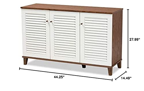 Baxton Studio Shoe Cabinets, White/Walnut