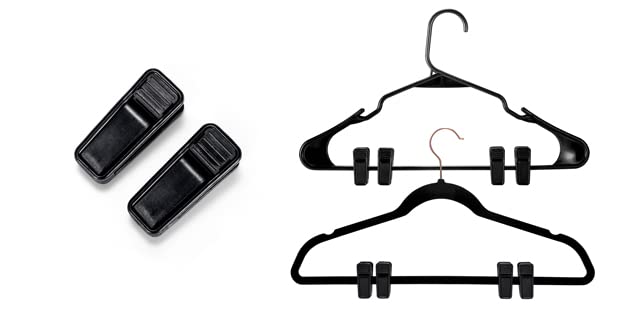 Velvet Hangers 60 Pack and Hanger Clips 100 Pack, Velvet Hangers with Clips for Pants, Skirts, Shorts, Socks, etc