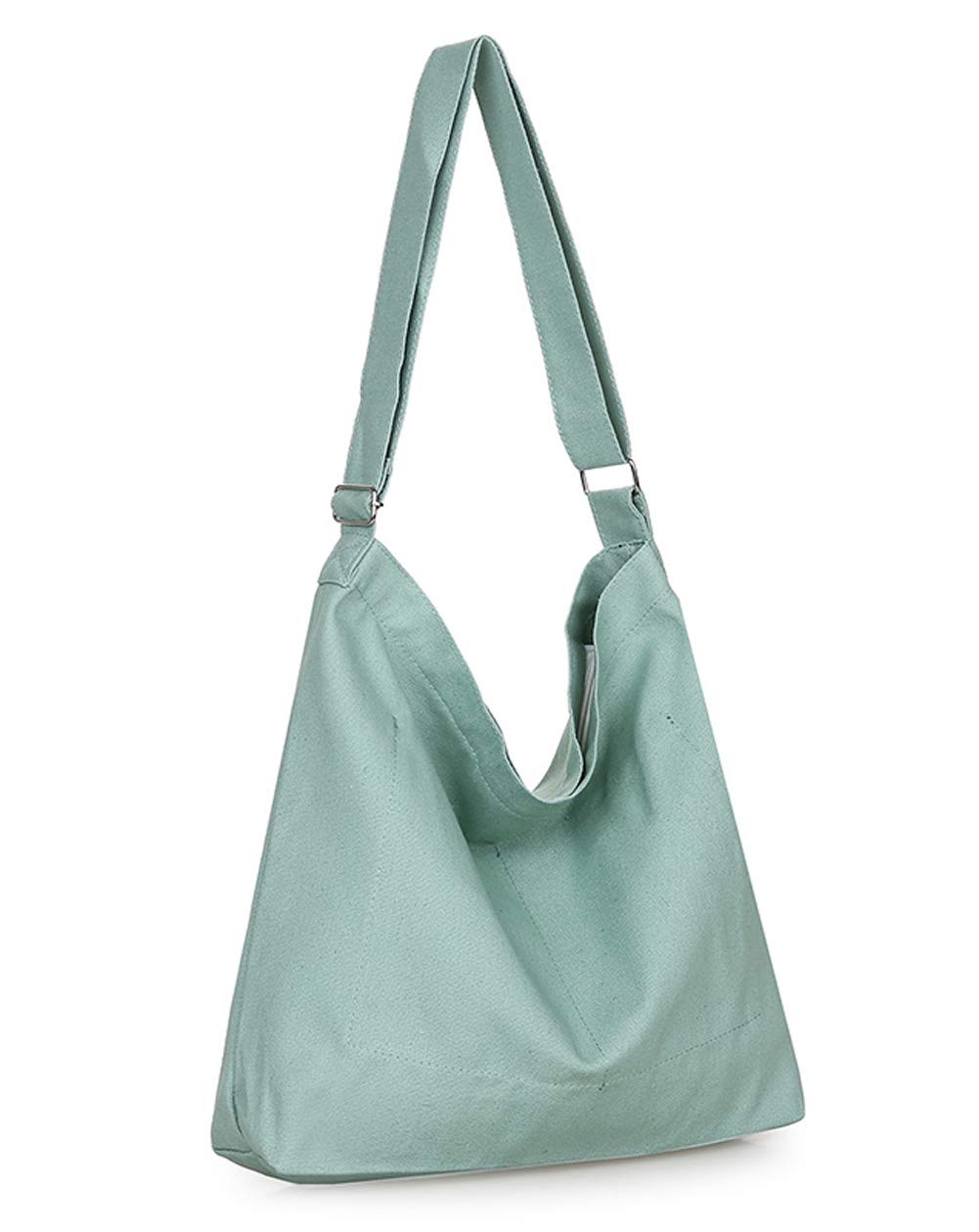 Covelin Women's Retro Large Size Canvas Shoulder Bag Hobo Crossbody Handbag Casual Tote Dark Sea Green