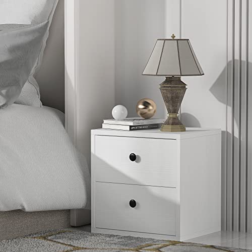 FUSUNBAO Magic DIY Cube Storage Organizer Stackable Cubles for Home Books Clothes Toy -Modular Cubby Storage System -Office Cubical -Bookcase Closet Wine Rack Cabinet (Pure White-Washed, Drawer Cube)