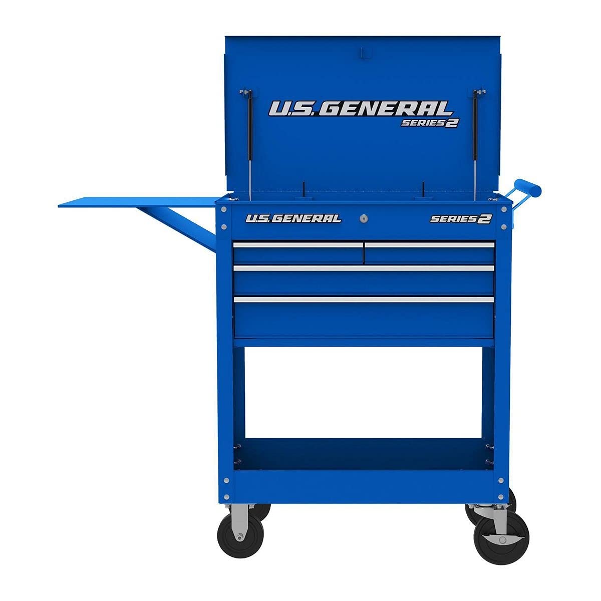 HFT Roller Cart Tool Cabinet Storage Chest Box Glossy 4 Drawer 580 Lb. Capacity - Blue