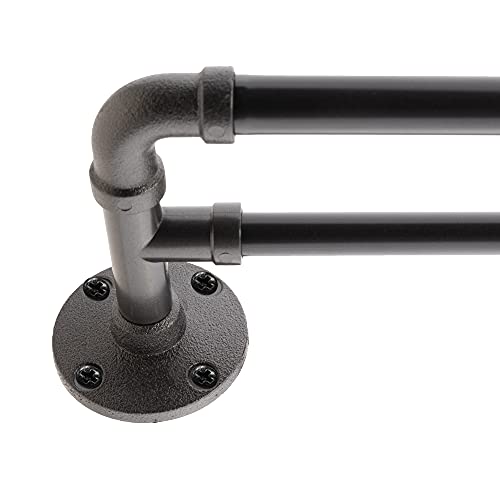 Decopolitan 5/8" Pipe Double Curtain Rod Set, 86 to 128 Inches, Vintage Bronze