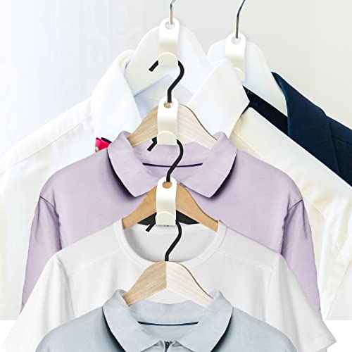 50PCS Clothes Hanger Connector Hooks, Coldairsoap Hanger Extender Clips for Heavy Duty Outfit Hangers Plastic Cascading Hanger Hooks Space Saving Organizer as