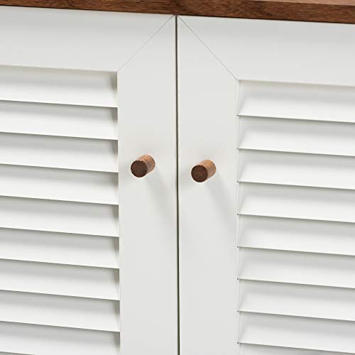 Baxton Studio Shoe Cabinets, White/Walnut